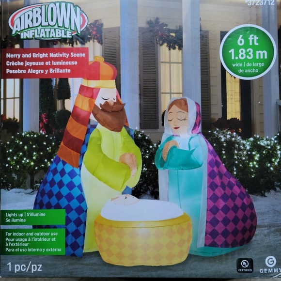 Holiday | 6ft Christmas Nativity Set Jesus Airblown Inflatable Blow Up ...
